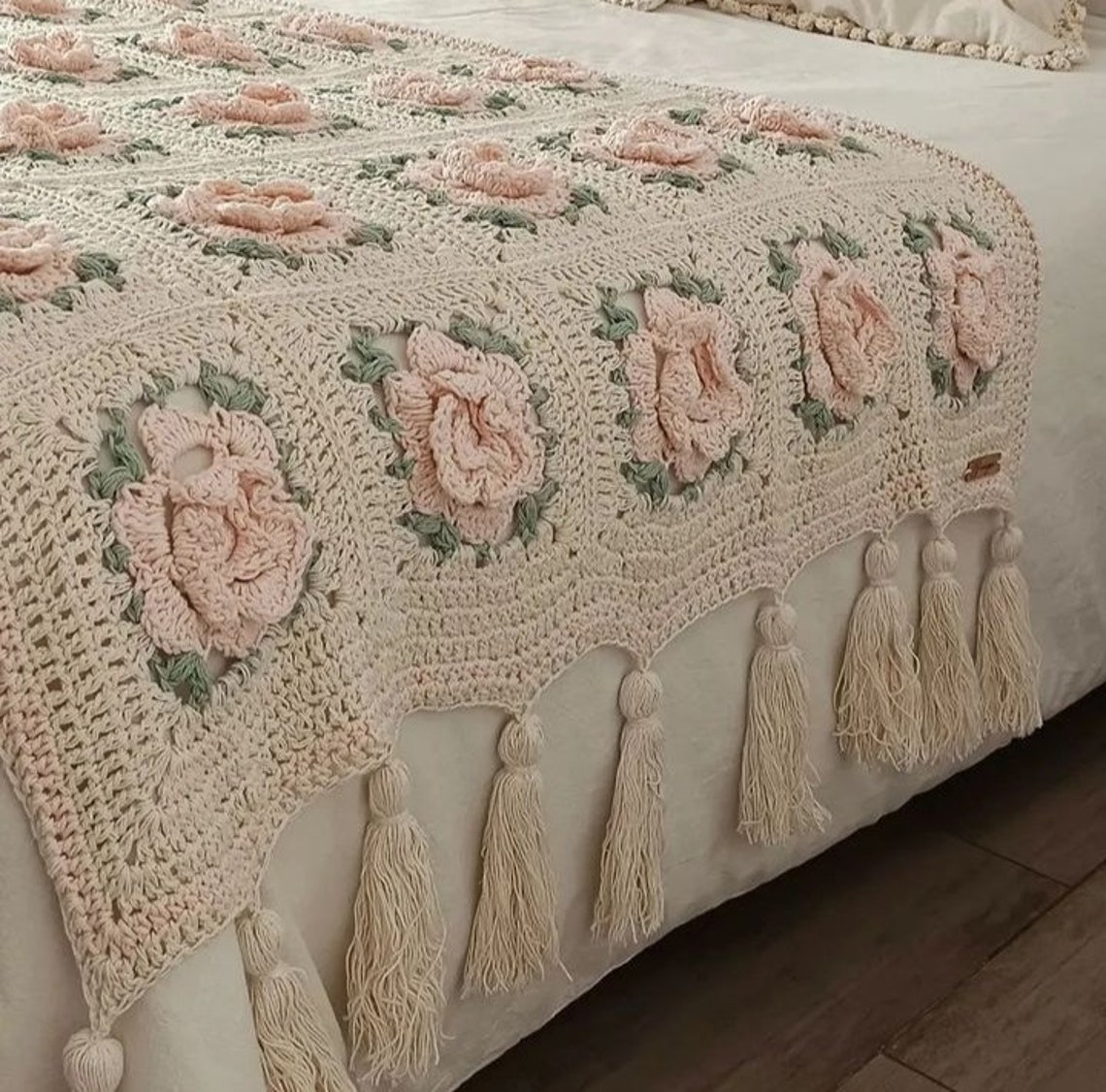 Handmade Bed Runner Unique Bed Decor Embroidered Bed Accent ...