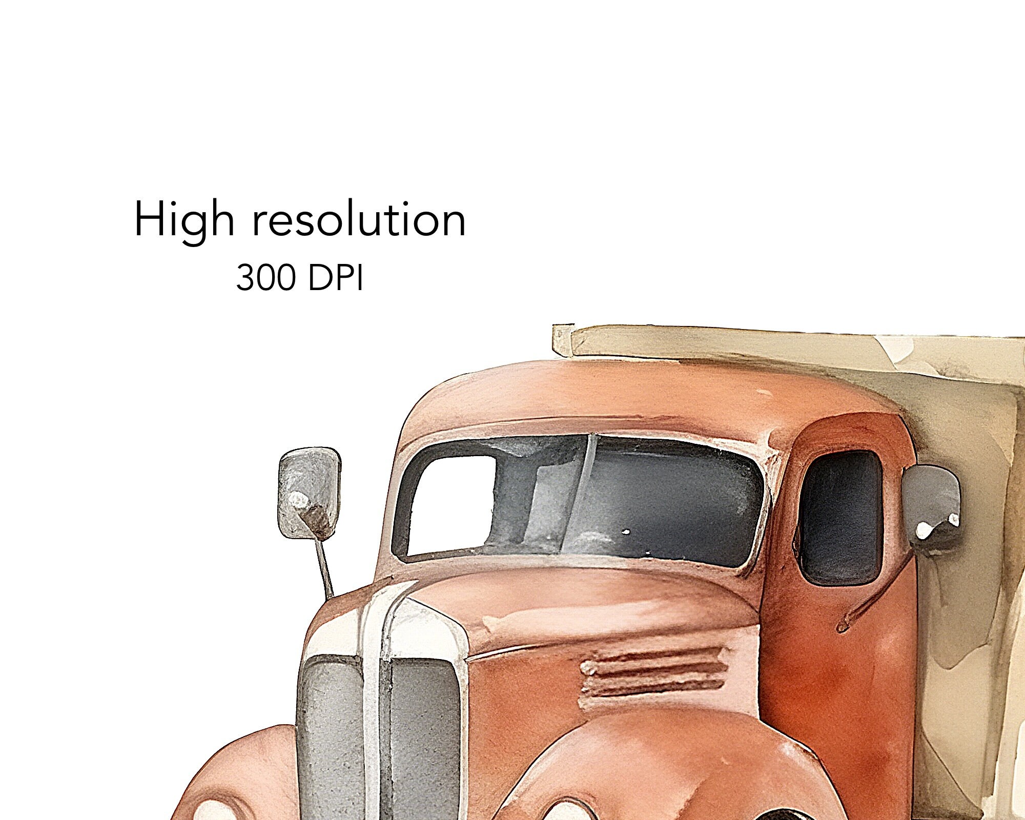 Watercolor Clipart Retro Cars, Watercolour Vehicle Illustrations ...