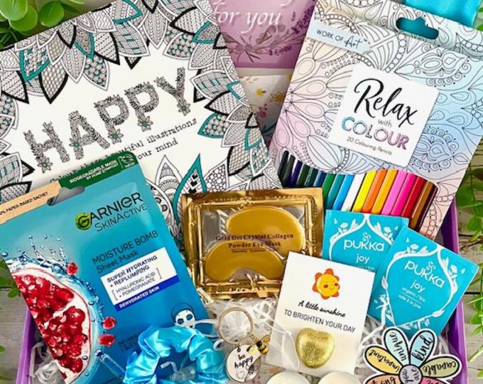 Adult Colouring Book Gift Set, Adult Colouring Hamper, Art Therapy Gift ...
