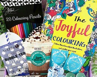 Adult Colouring Book Gift Set, Adult Colouring Hamper, Art Therapy Gift ...