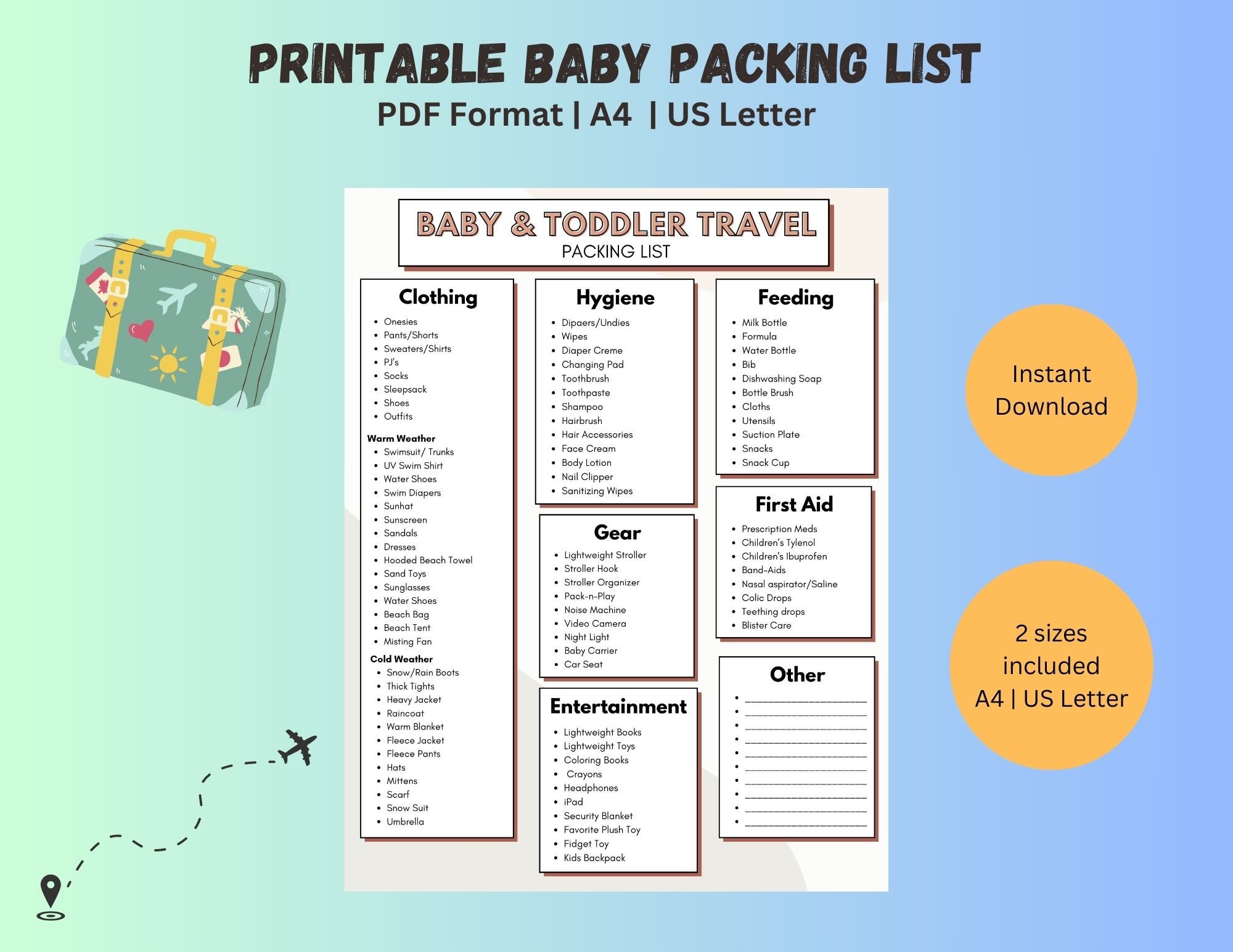 The Ultimate Packing List for Baby & Toddler Travel | Printable ...