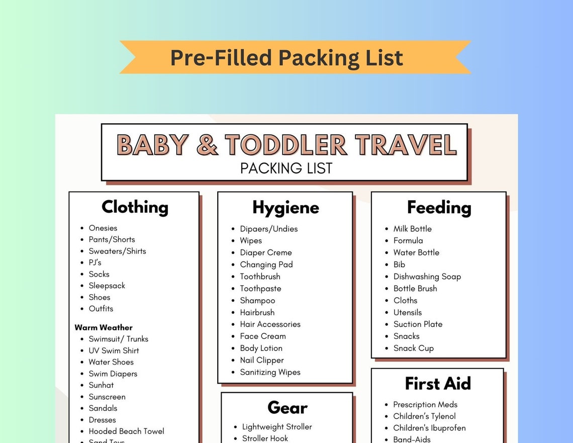 The Ultimate Packing List for Baby & Toddler Travel | Printable ...