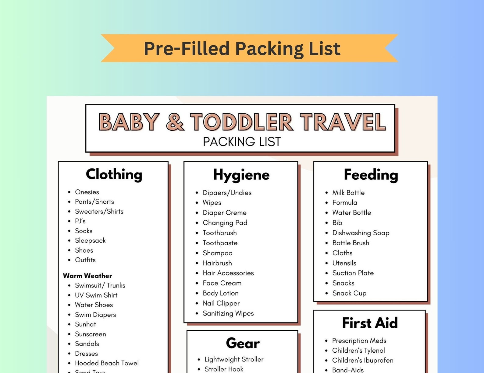 The Ultimate Packing List for Baby & Toddler Travel | Printable ...