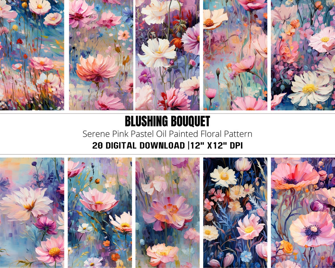 Boho Paper | Boho Pattern | Pastel Flower Digital Bundle | 20 Seamless ...