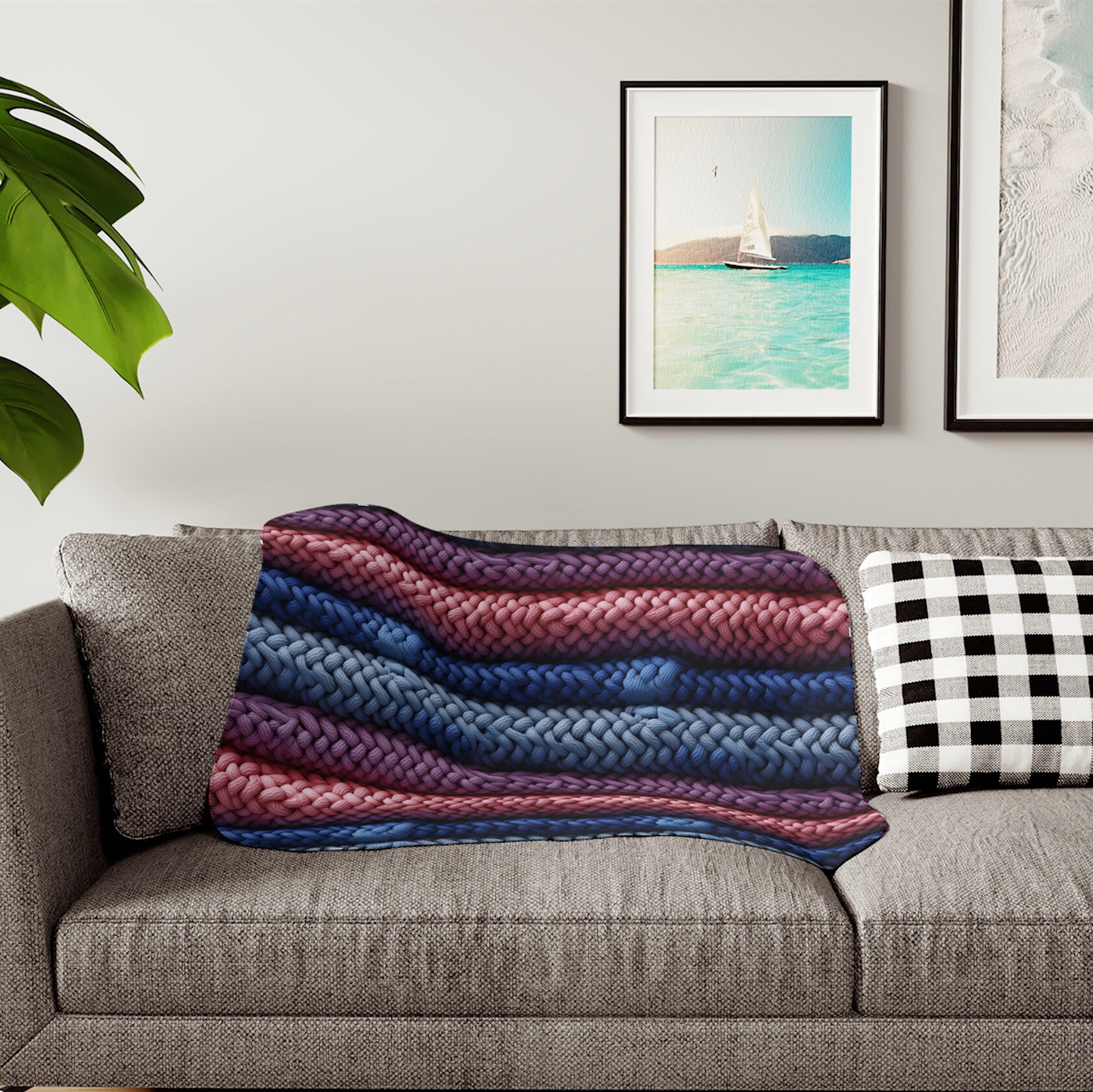 Boho Digital Paper, Seamless Background, Knit Patterns, Premade ...