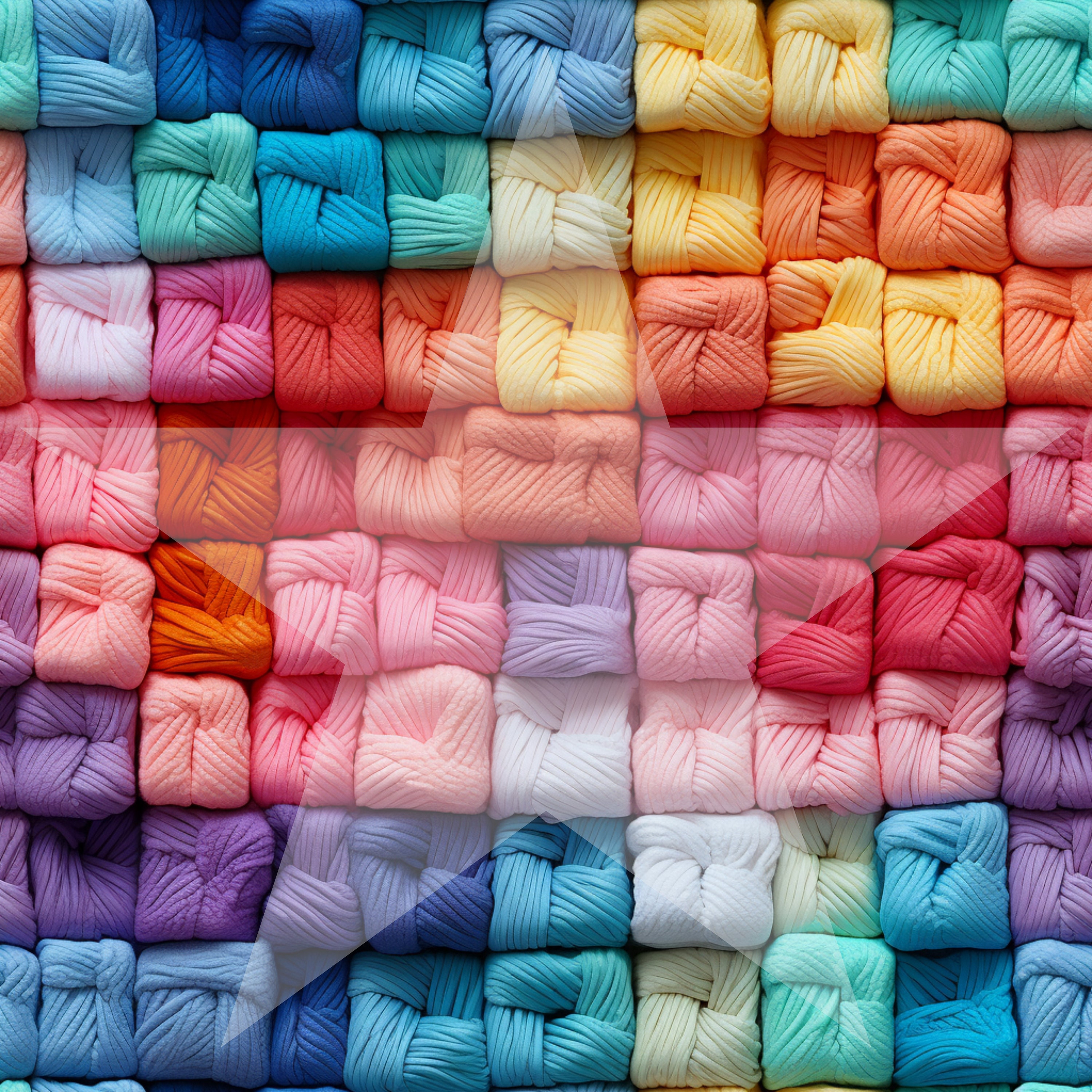 Crochet Digital Paper, Wool Seamless Printable, Rainbow Tiling Pattern ...