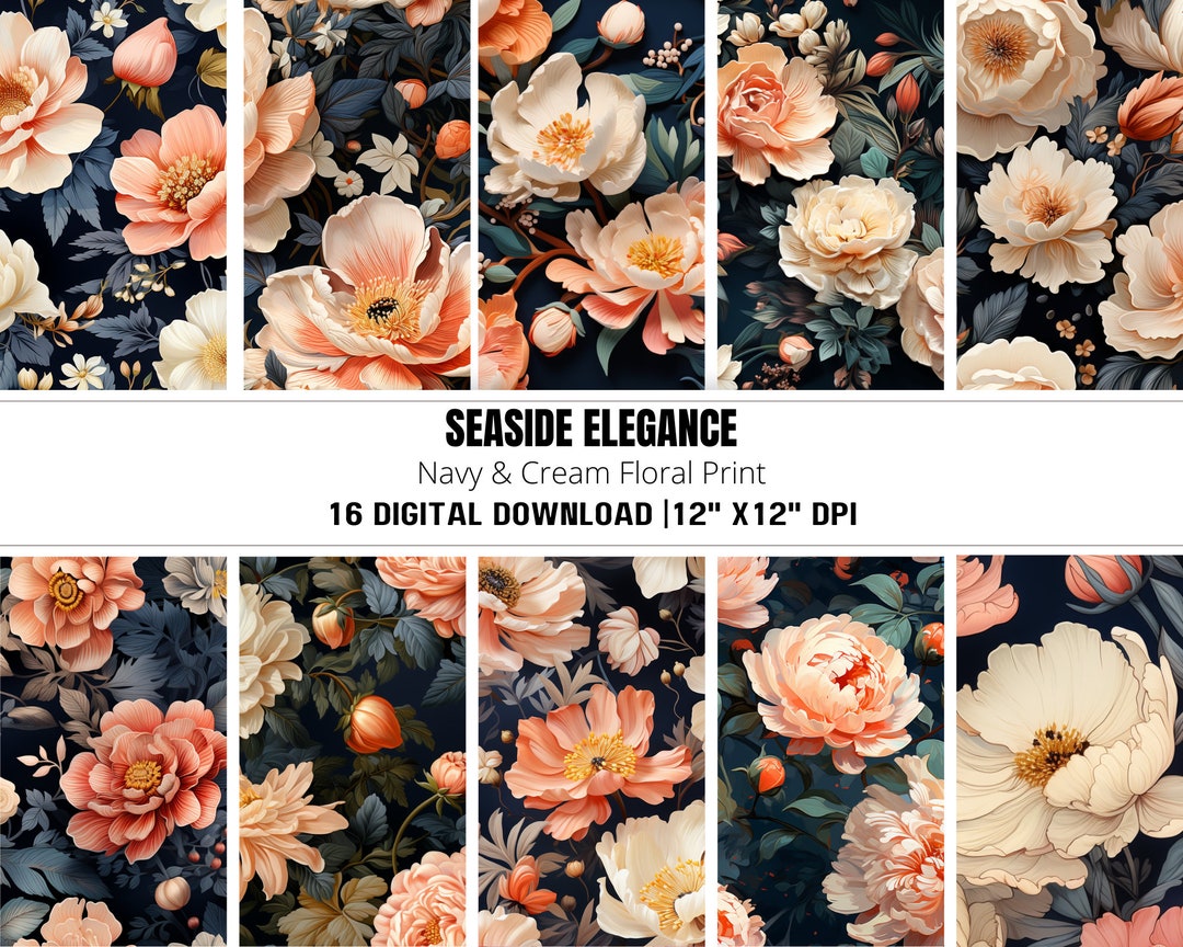 Boho Digital Paper, Seamless Background, Floral Patterns, Premade Wild ...