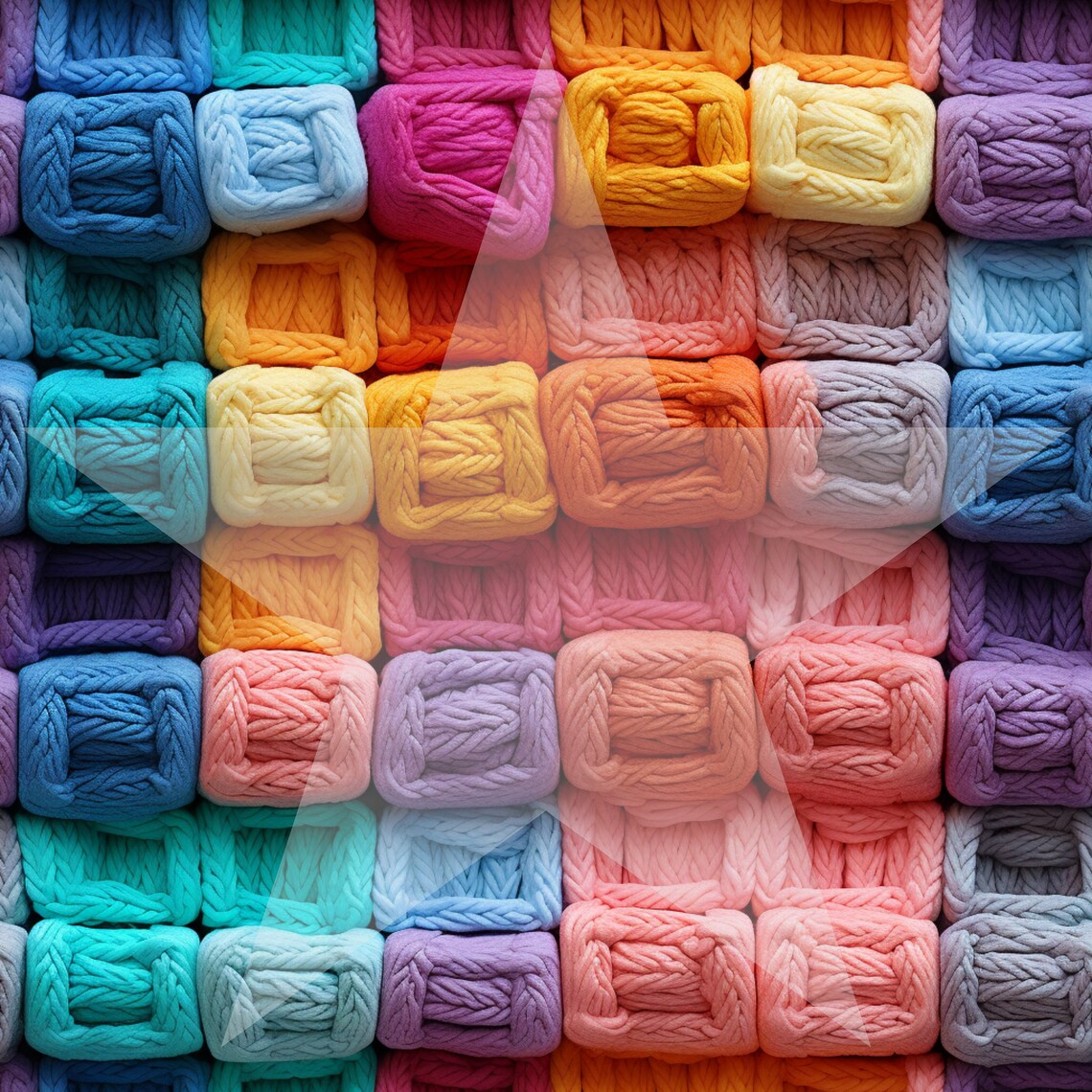 Crochet Digital Paper, Wool Seamless Printable, Rainbow Tiling Pattern ...