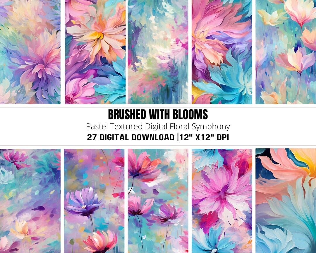 Boho Digital Paper, Seamless Background, Floral Patterns, Premade ...