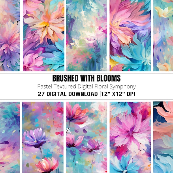 Flower Digital Paper - Etsy