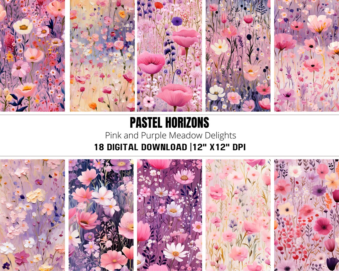 Boho Digital Paper, Seamless Background, Floral Patterns, Premade Wild ...