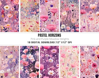 Boho Digital Paper, Seamless Background, Floral Patterns, Premade ...