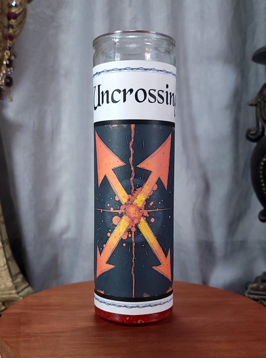 Uncrossing 7-day Fixed Glass Candle, Prayer Candle, Hoodoo, Voodoo, Magic, Conjure, Rootwork ...