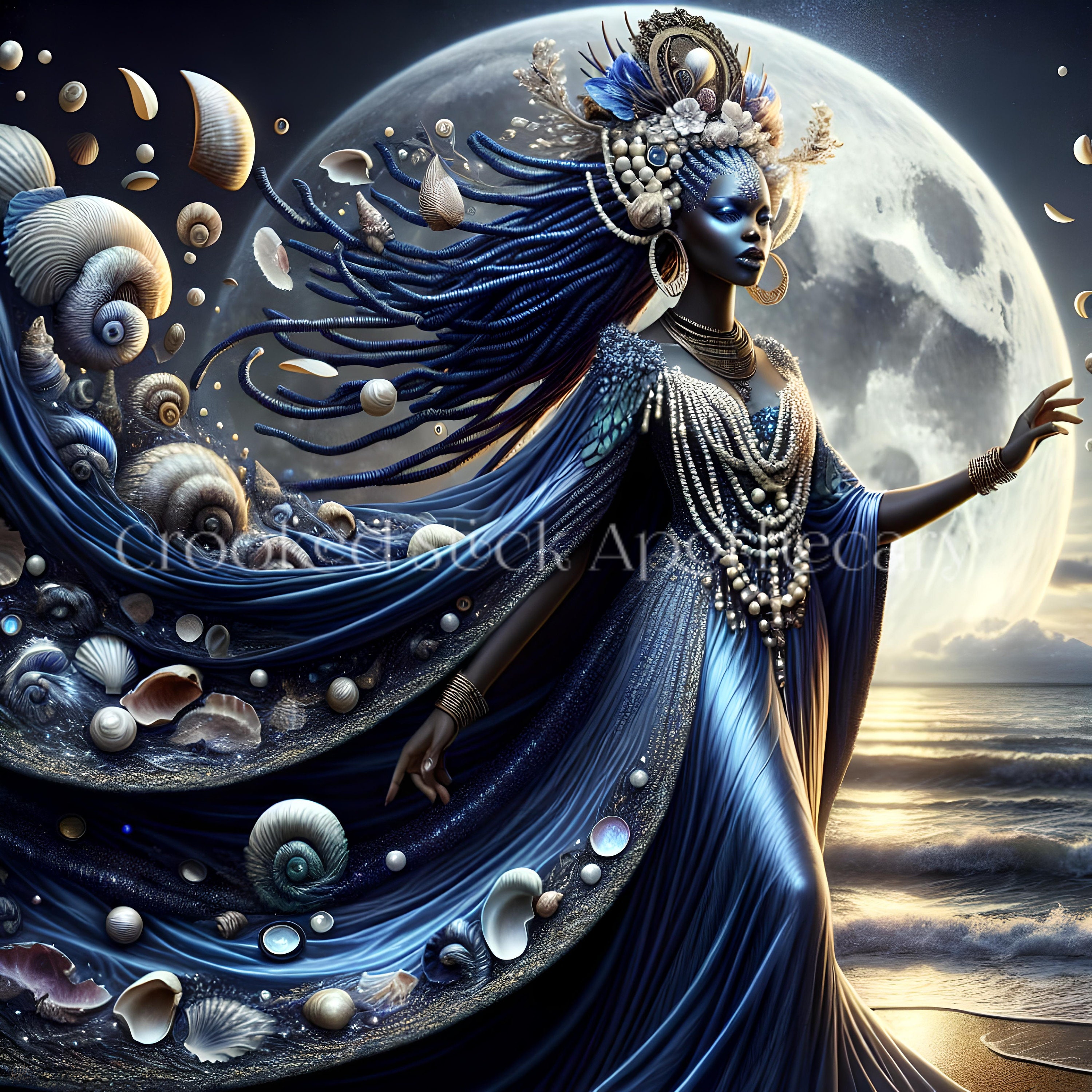 Yemaya, Orisha, Yoruba, Rootwork, Hoodoo, Voodoo, Digital Artwork ...