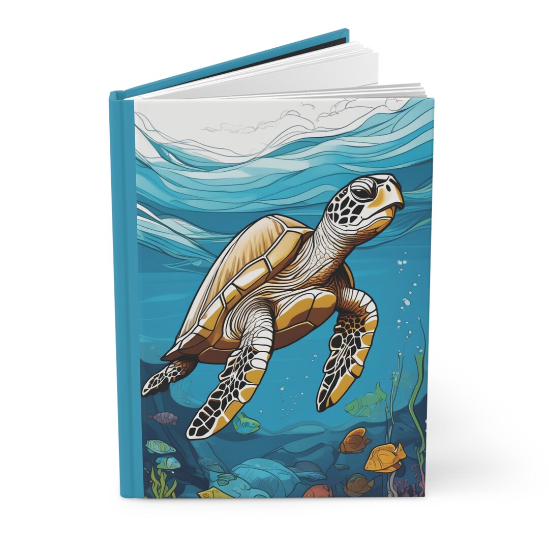 Sea Turtle Notebook, Perforated Pages, Marine Life Art, Turtle Lover ...