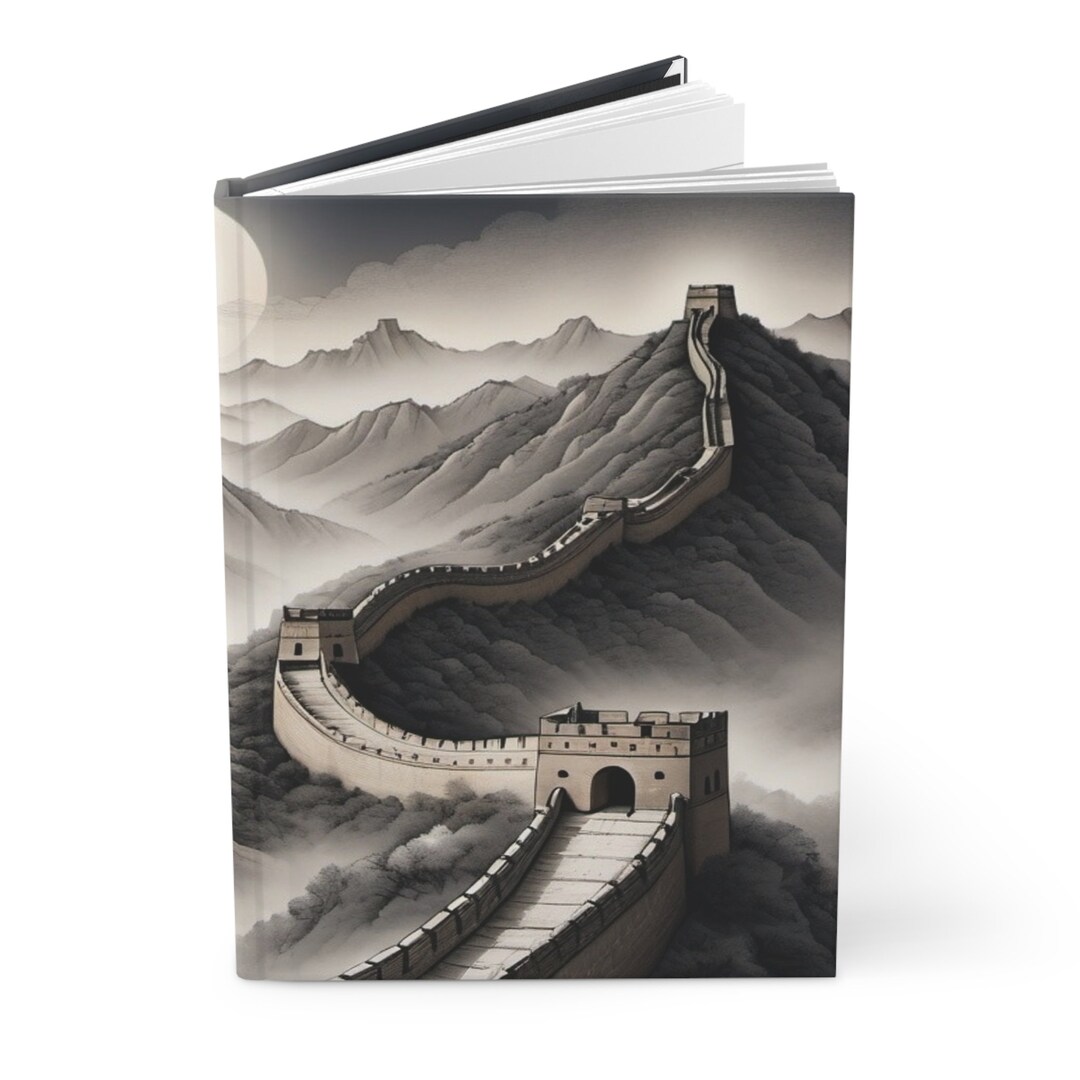 Lined Perforated Journal With Charcoal Great Wall of China Wraparound ...