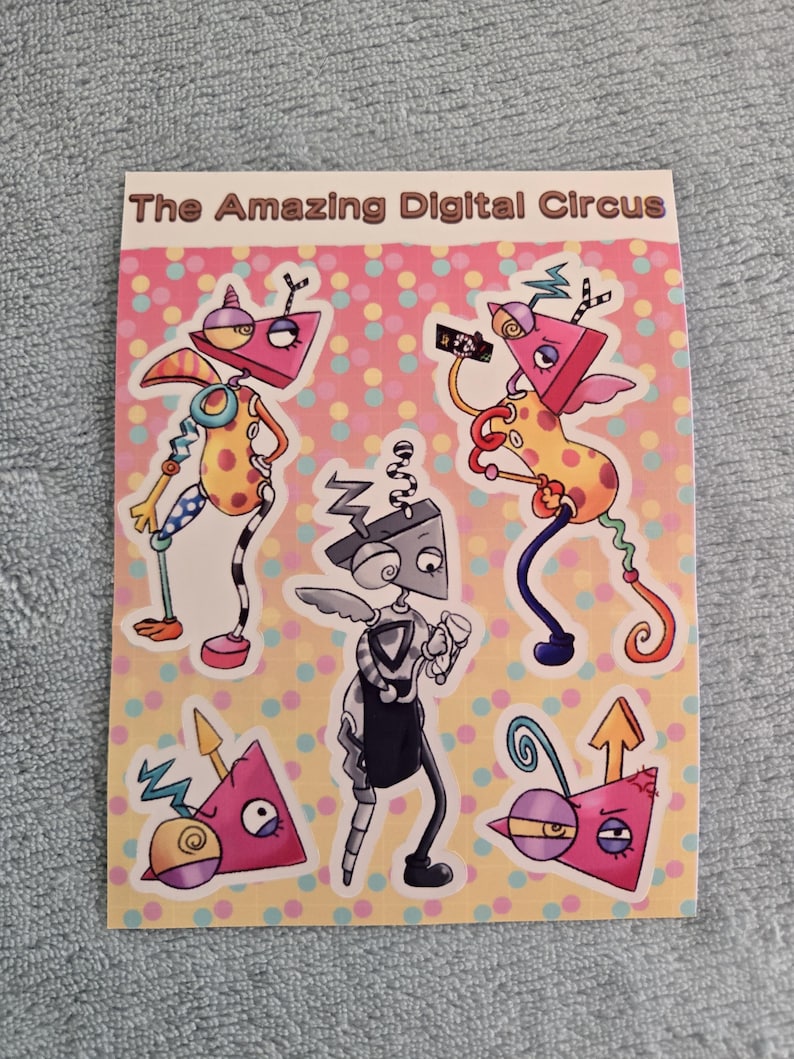 The Amazing Digital Circus Sticker Sheet, Ragatha, Gangle, Pomni ...