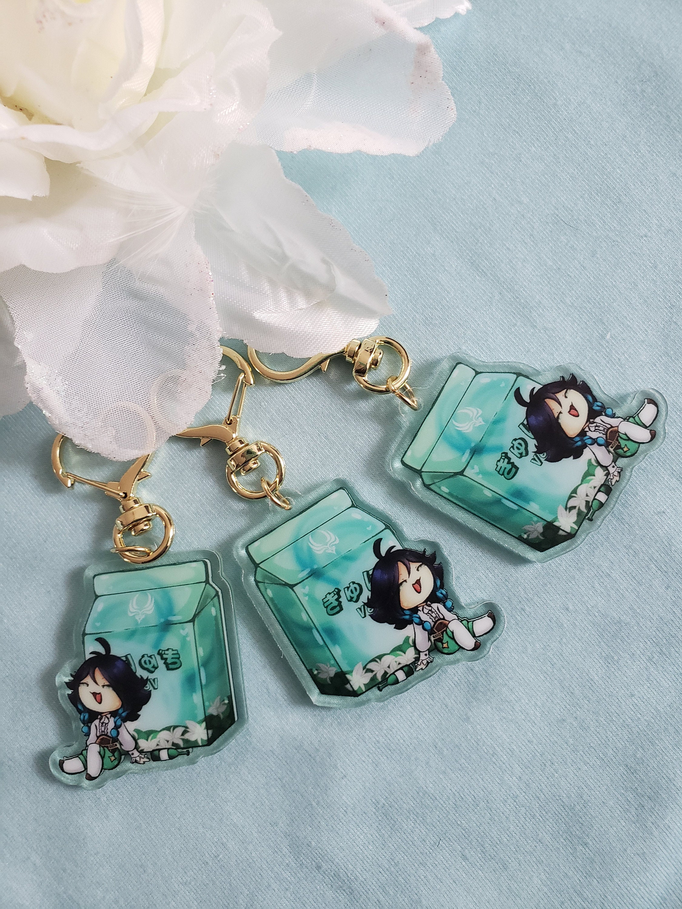 Kawaii Sleeping Venti Keychain, Kawaii Milk Sticker, Milk Carton ...