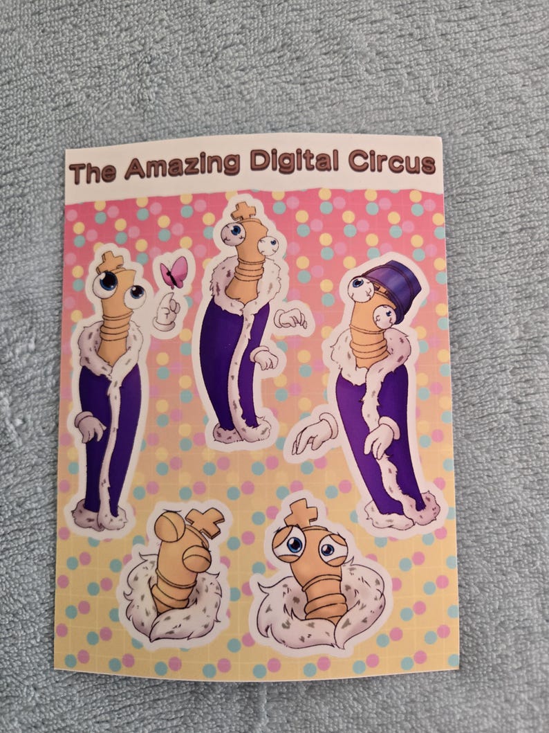 The Amazing Digital Circus Sticker Sheet, Ragatha, Gangle, Pomni ...