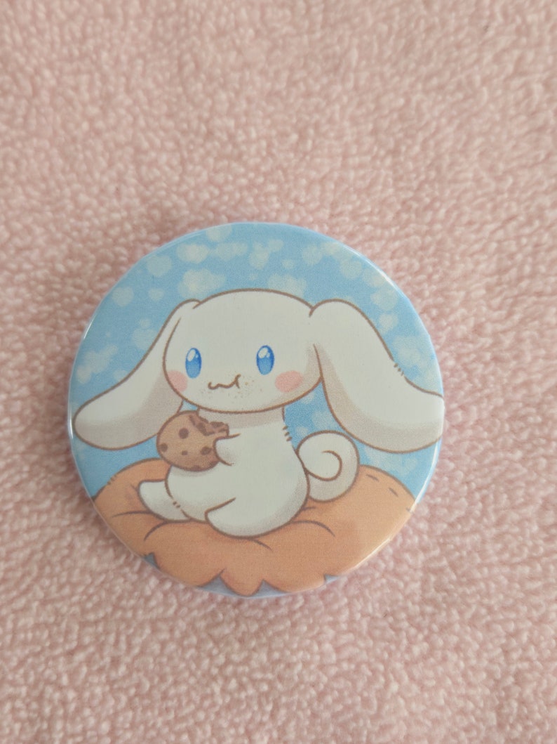 Kawaii Glossy Cinnamoroll Button, Kawaii Button, Pin, Adorable, Pastel ...