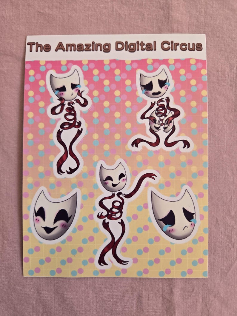 The Amazing Digital Circus Sticker Sheet, Ragatha, Gangle, Pomni ...
