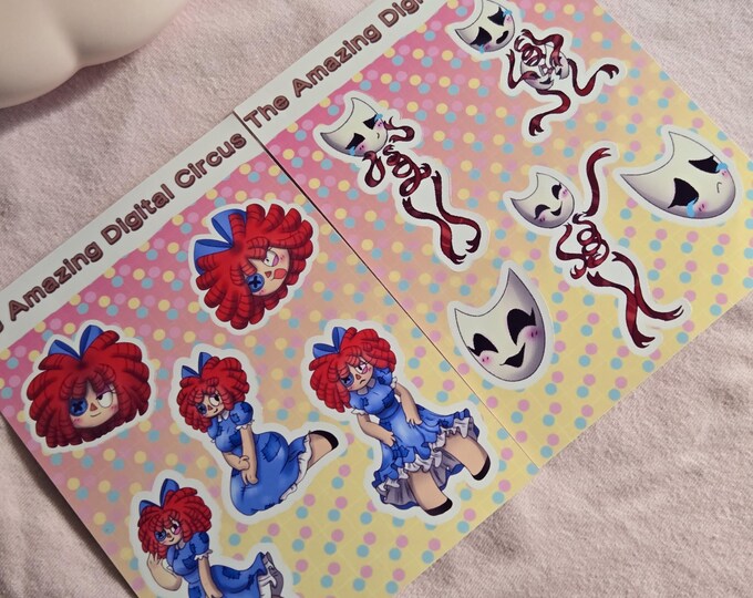 The Amazing Digital Circus Sticker Sheet, Ragatha, Gangle, Adorable ...