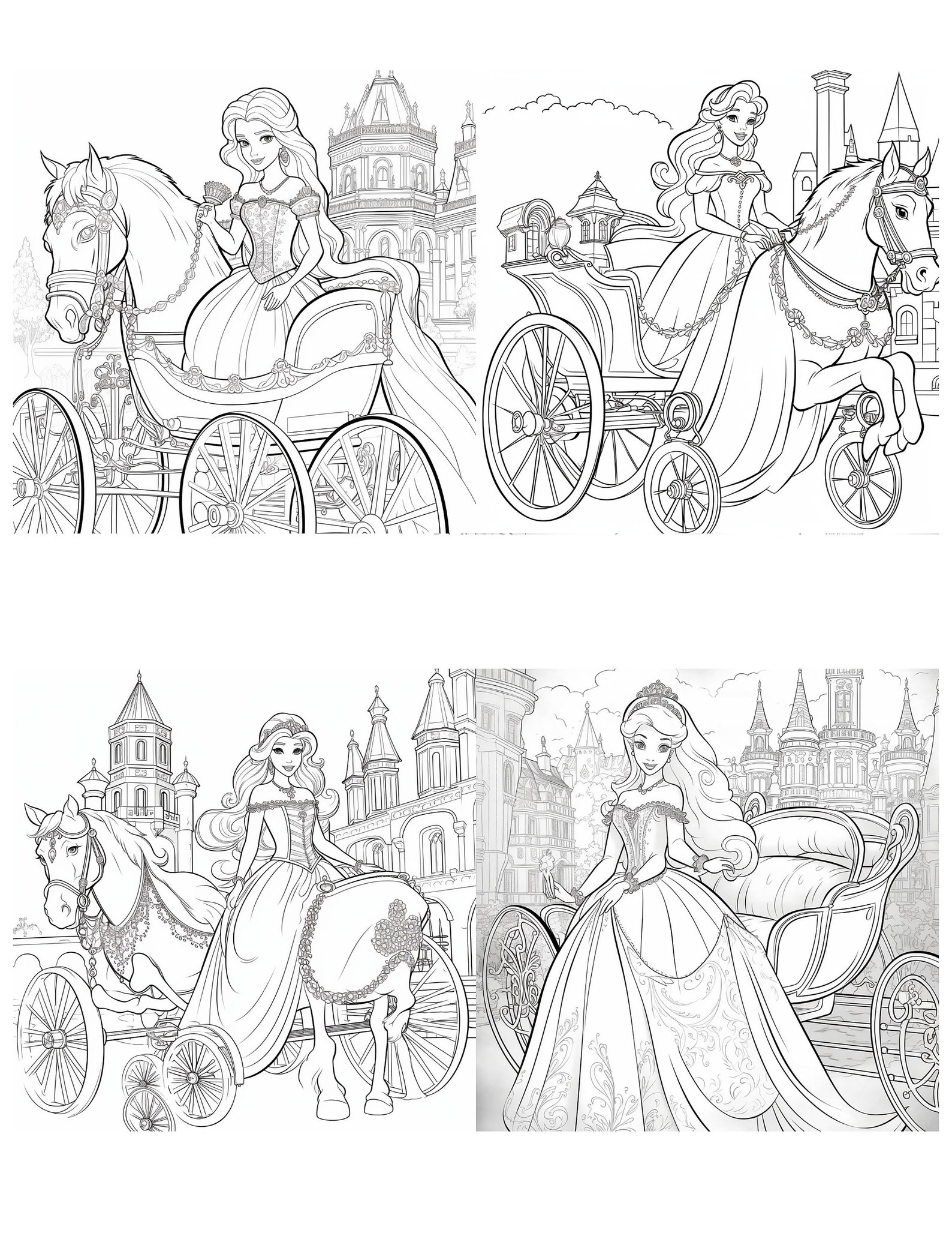 Princesses Coloring Pages, Printable Kids Coloring Pages, Princesses ...
