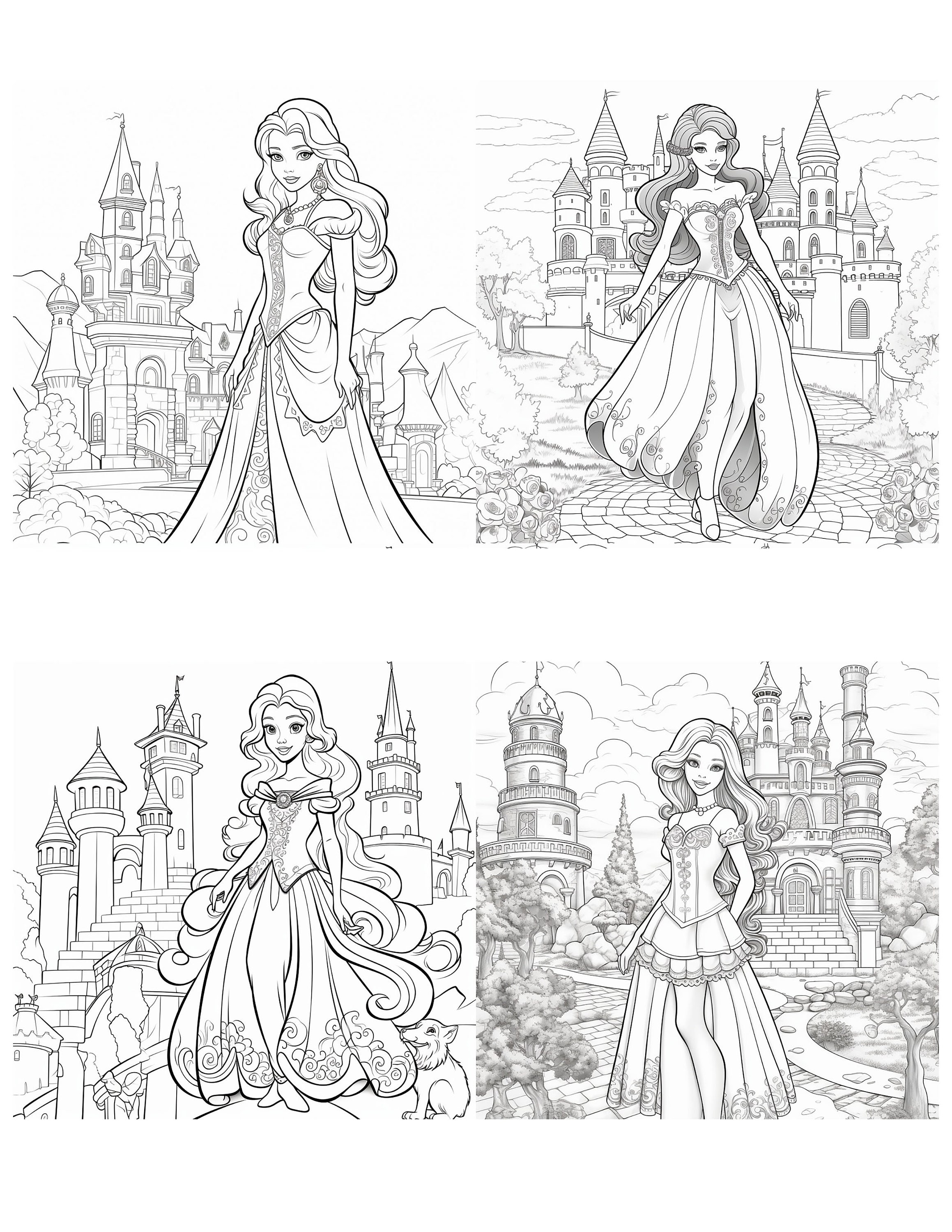 Princesses Coloring Pages, Printable Kids Coloring Pages, Princesses ...