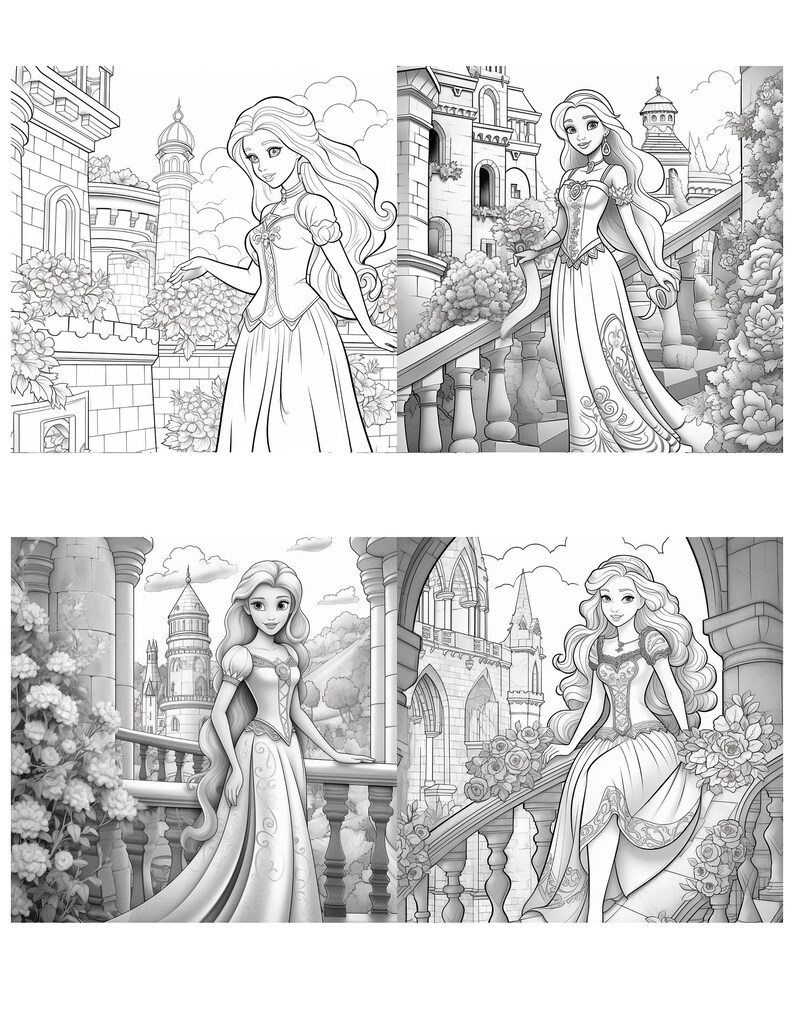 Princesses Coloring Pages, Printable Kids Coloring Pages, Princesses ...