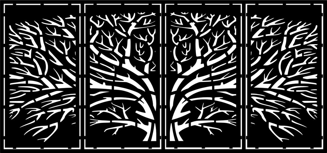 Digital Gate Panel Tree of Life, DXF Fence Panels, Room Divider Panel ...