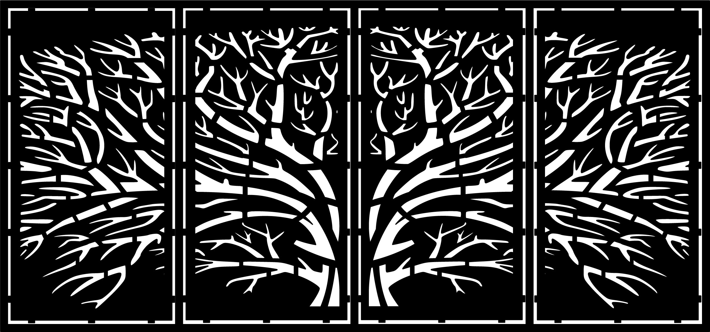 Digital Gate Panel Tree of Life, DXF Fence Panels, Room Divider Panel ...