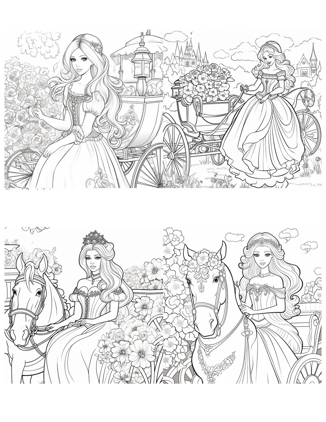 Princesses Coloring Pages, Printable Kids Coloring Pages, Princesses ...