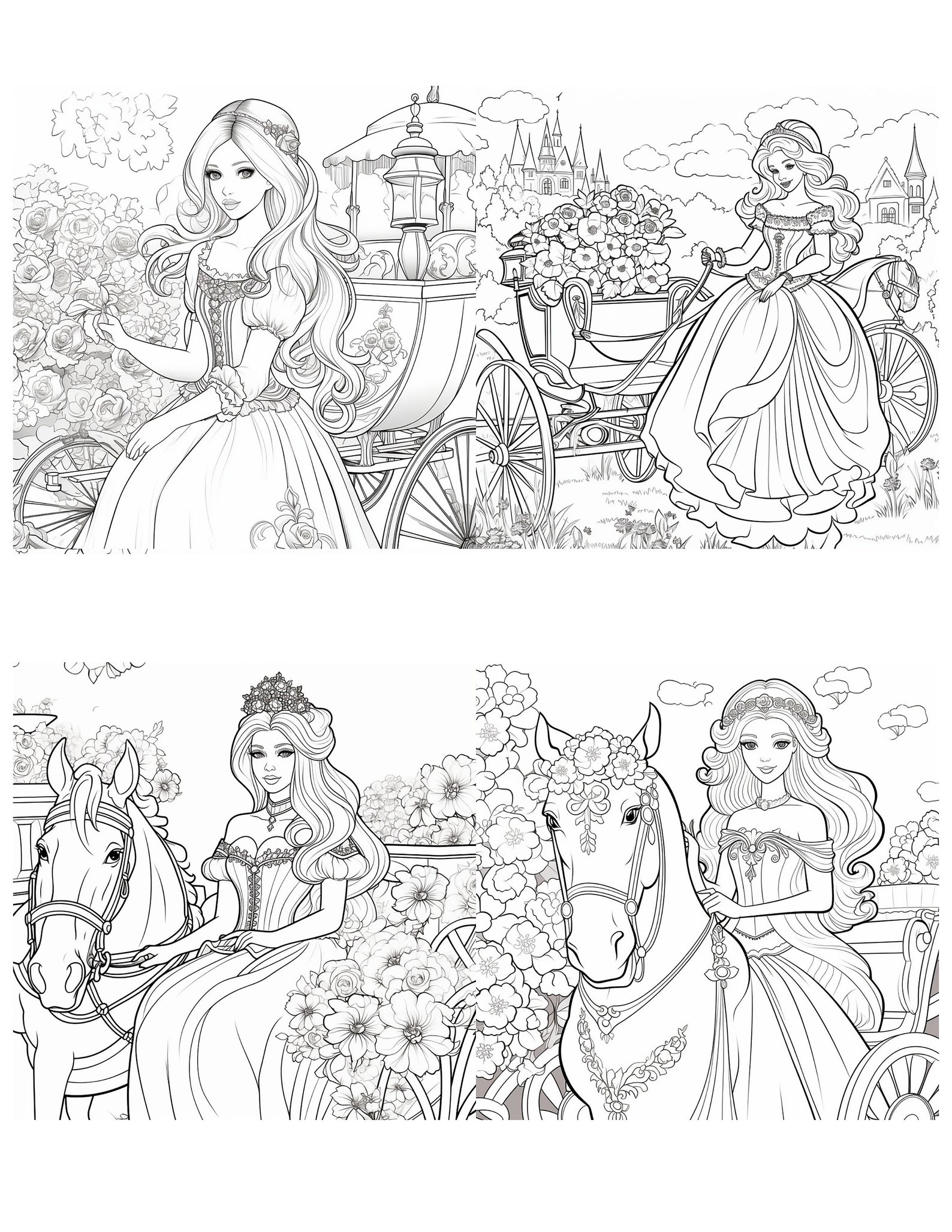 Princesses Coloring Pages, Printable Kids Coloring Pages, Princesses ...