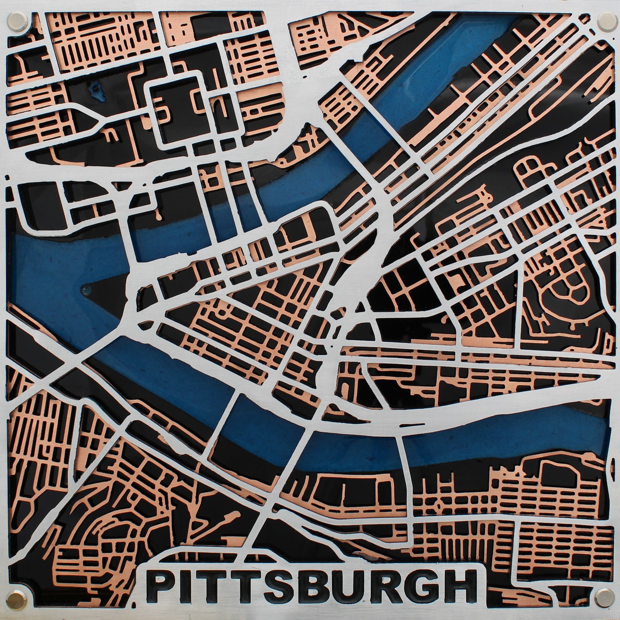 Custom 3D Layered Map Any City in the World Aluminum and - Etsy Canada