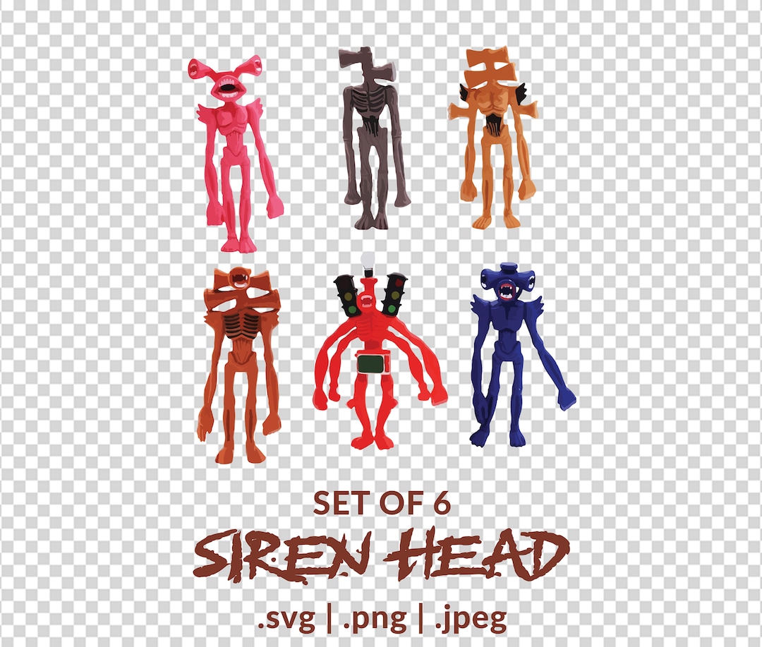 Set of 6 - Siren Head SVG PNG JPEG | Funny | Horror | Supernatural ...