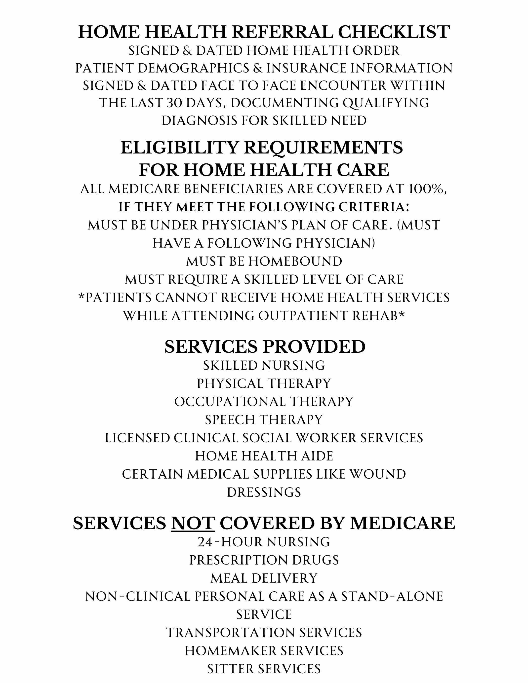 Home Health Referral Checklist - Etsy
