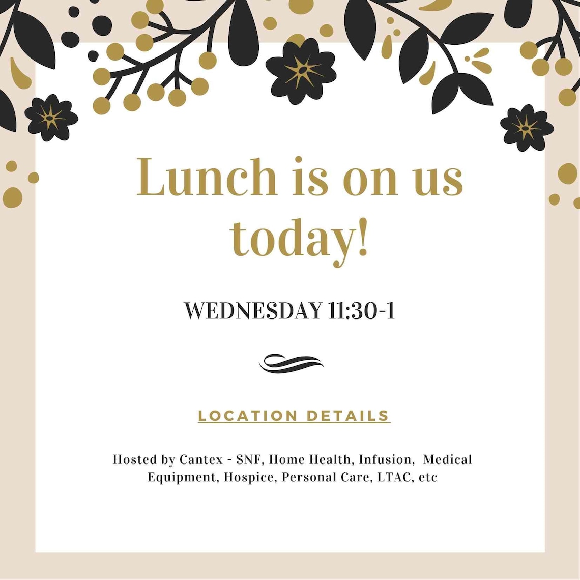 Black Gold Simple Elegant Lunch Flyer Template - Etsy