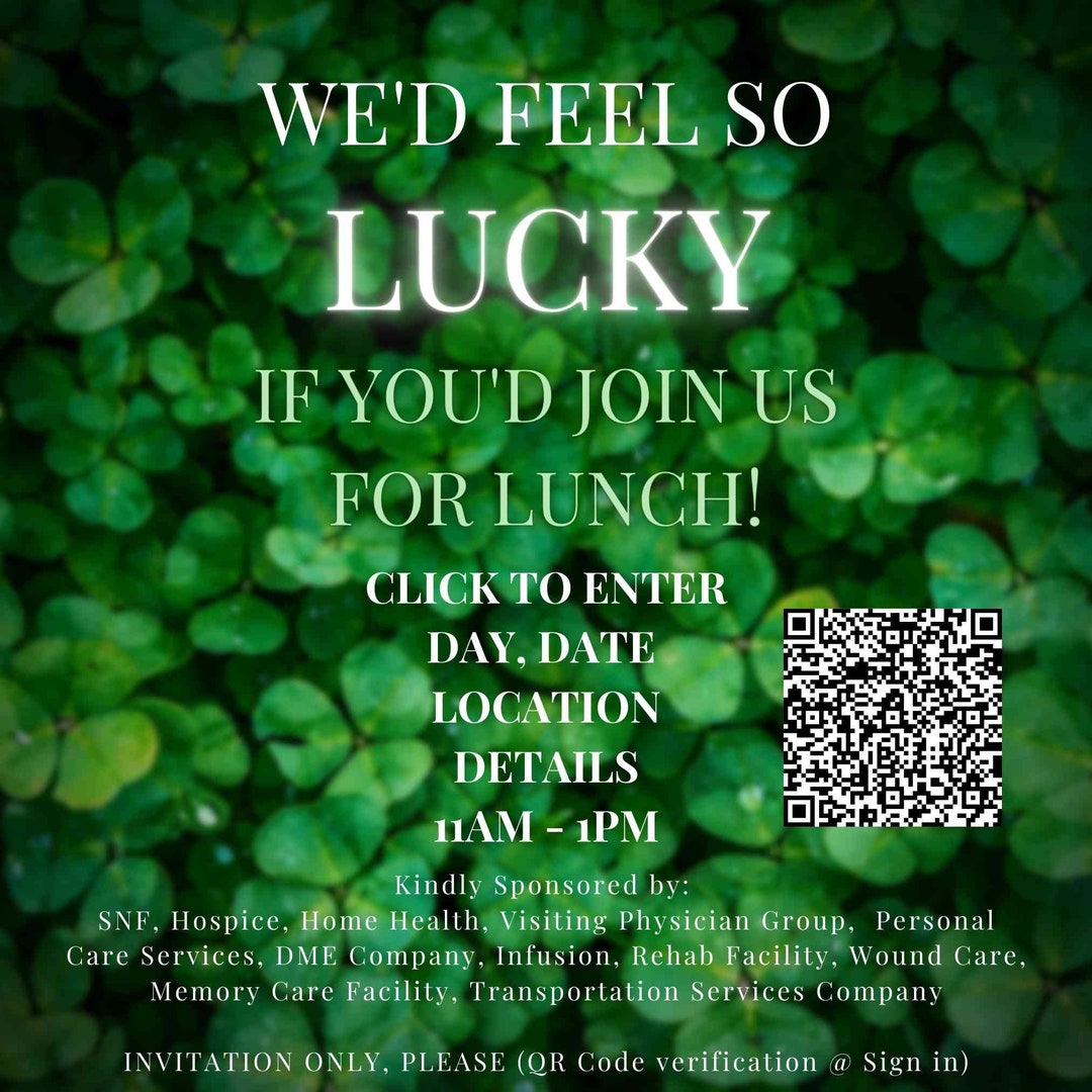 Green Lucky Clover Lunch Invitation Template - Etsy