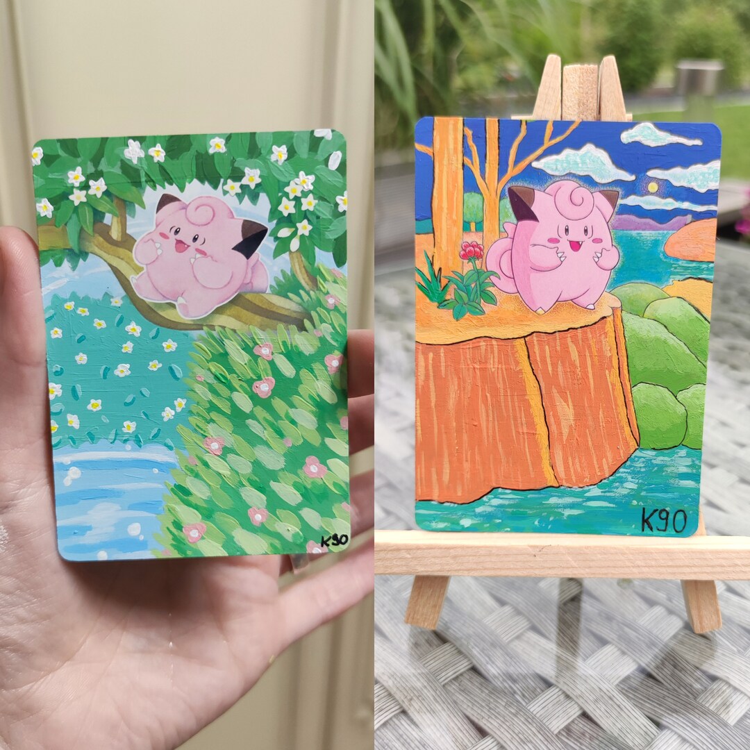 Piepi Hand-painted Original Pokemon Cards - Etsy