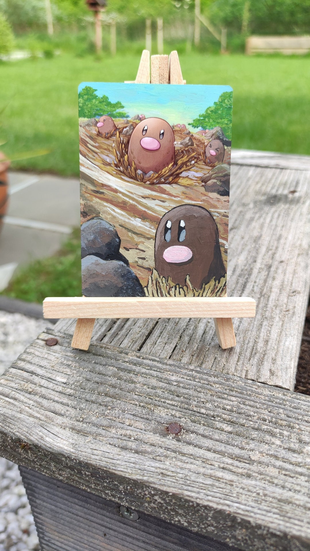 Digda Hand-painted Original Pokemon Card - Etsy Australia
