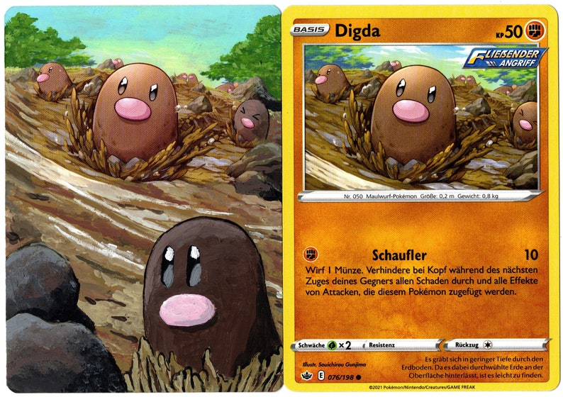 Digda Hand-painted Original Pokemon Card - Etsy Australia