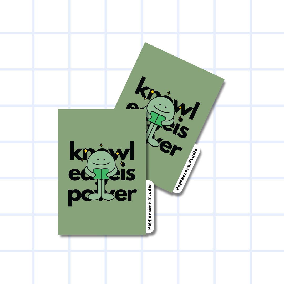 Knowledge is Power Sticker Easy Peel Cute Laptop, Water Bottle, Journal ...