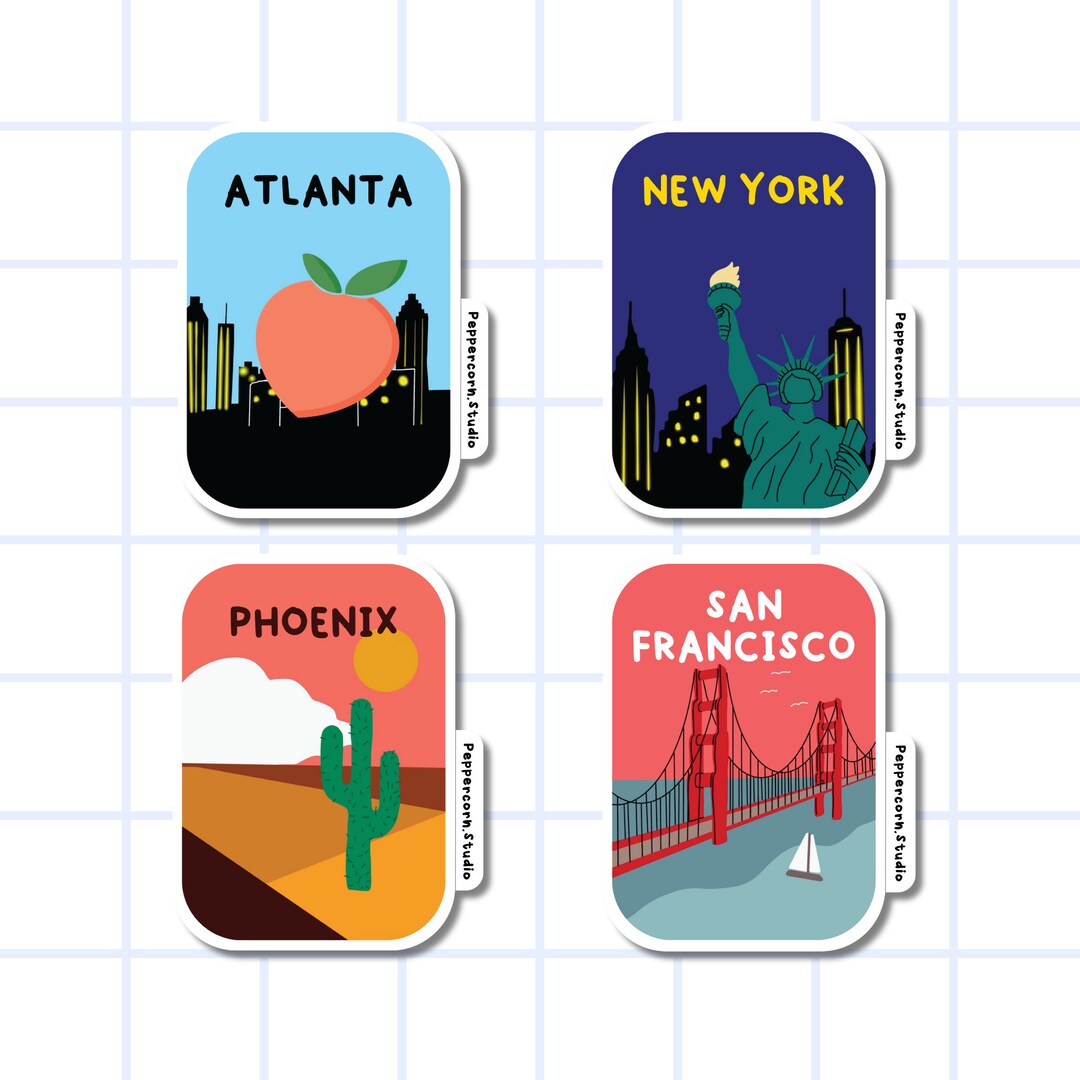 City Explorer Stickers Easy Peel Cute Laptop, Water Bottle, Journal ...