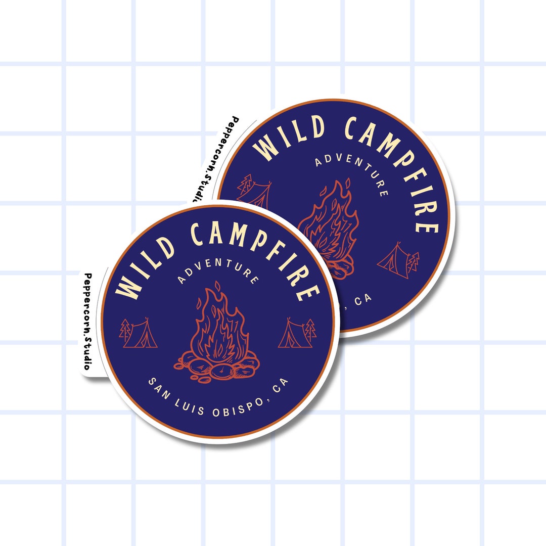 SLO Campfire Sticker Easy Peel Cute Laptop, Water Bottle, Journal ...