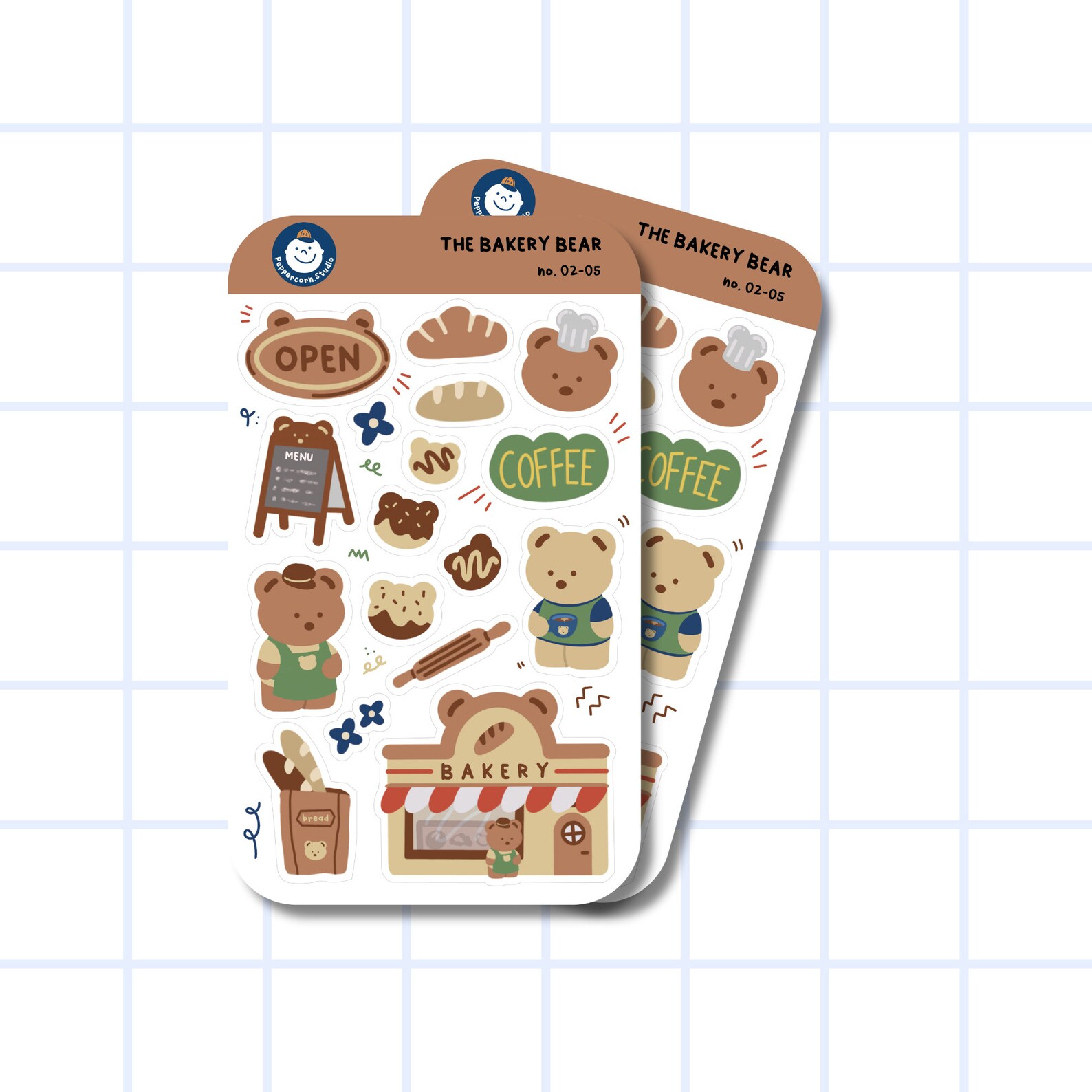 The Bakery Bear Sticker Sheet Cute Deco, Journal, Scrapbooking Sticker ...