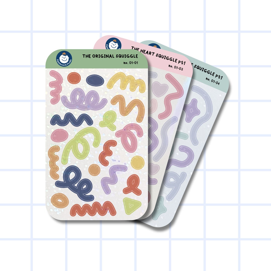 The Squiggle Series Stickers Cute Deco Journal - Etsy