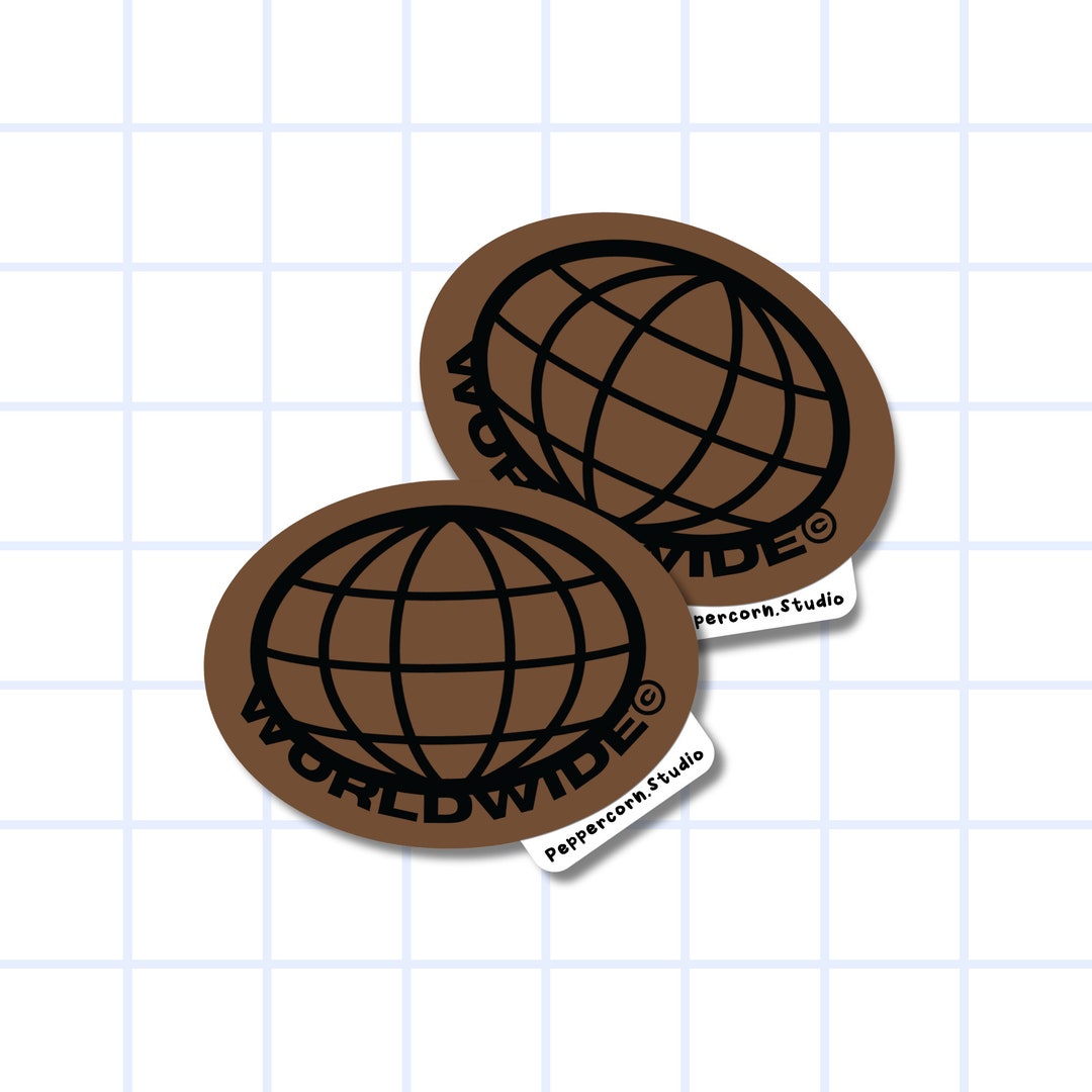 Worldwide Sticker Easy Peel Cute Laptop, Water Bottle, Journal Sticker ...