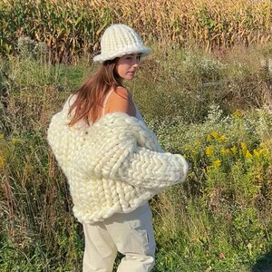 Chunky Knit Cardigan Oversized Cream Sweater - Etsy