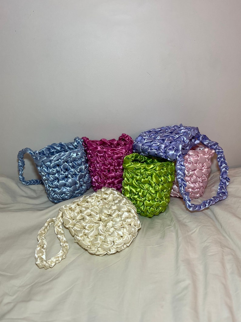 Ribbon Bag in Light Pink - Etsy