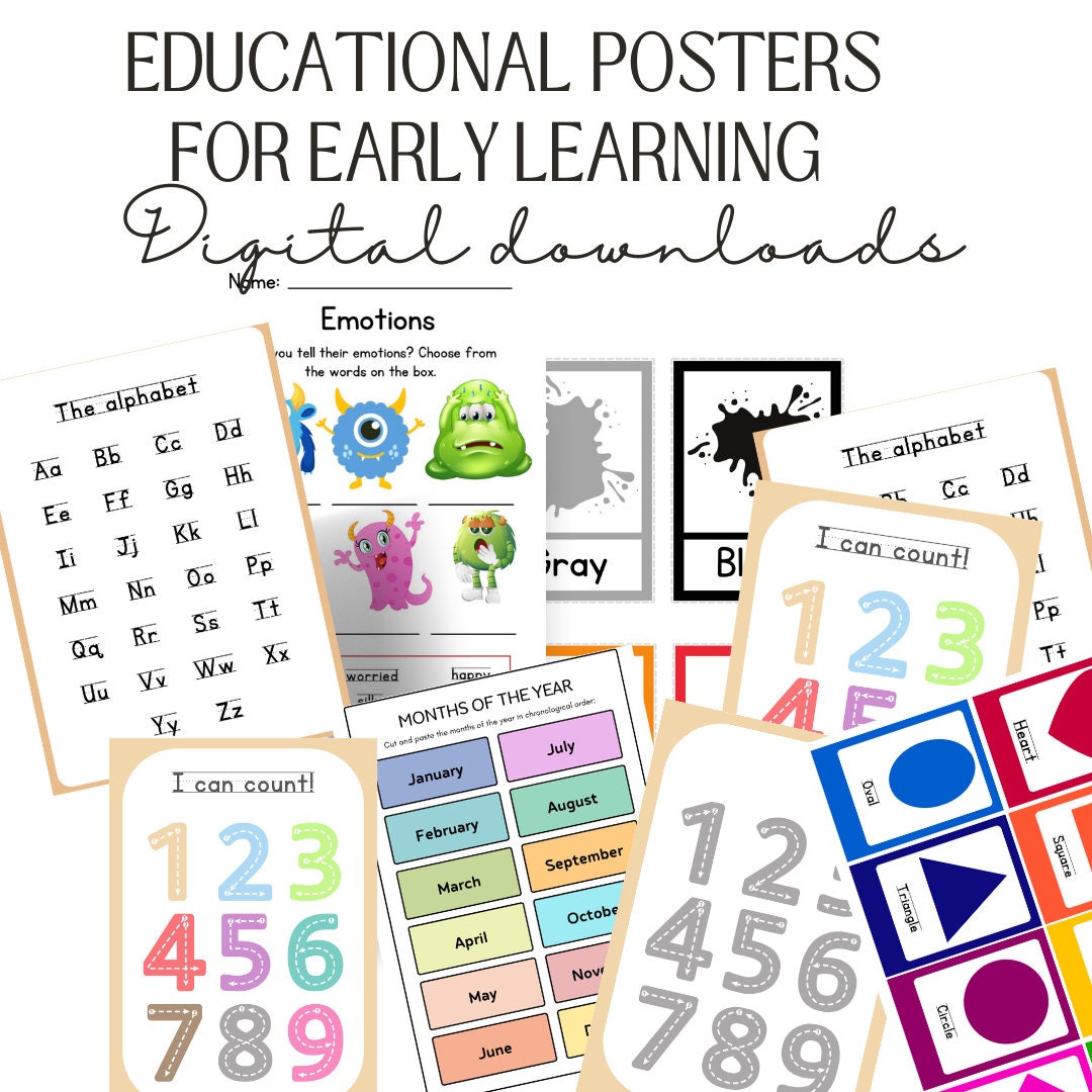 Education Early Learning Poster's and Activities for - Etsy